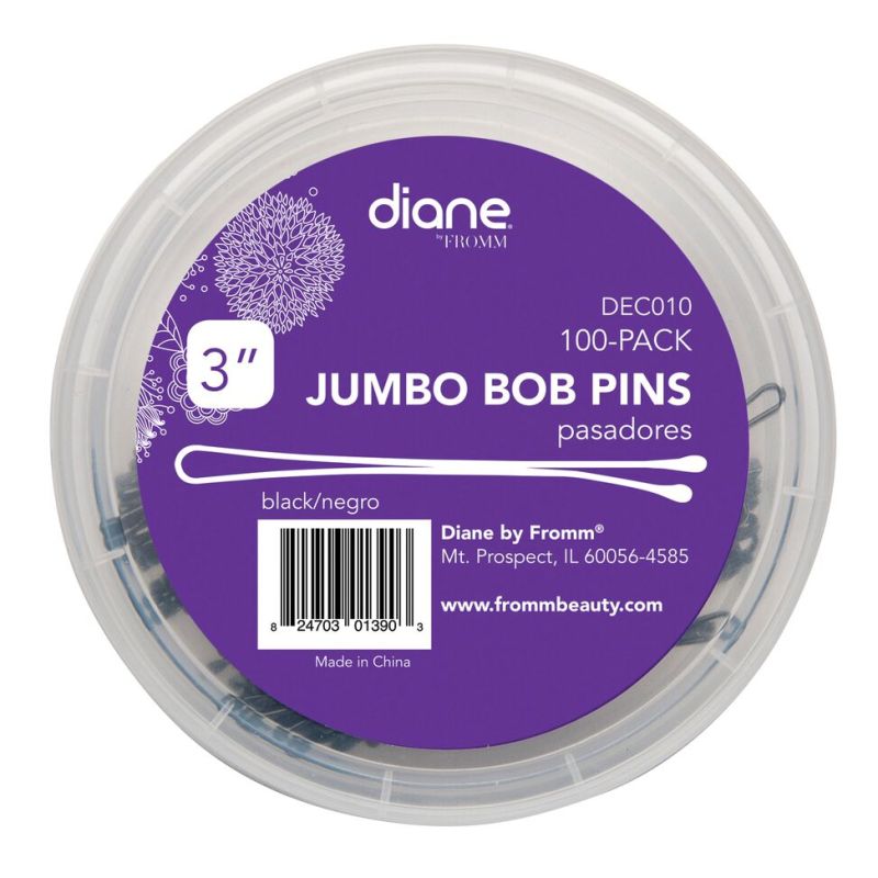 DEC010 Extra Jumbo Bob Pins 3 Inch Black 100pk - - SKU#: 203781